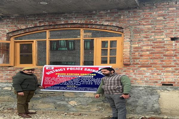 Srinagar Police Seize Property of Drug Peddler Worth Rs 19 Lakh